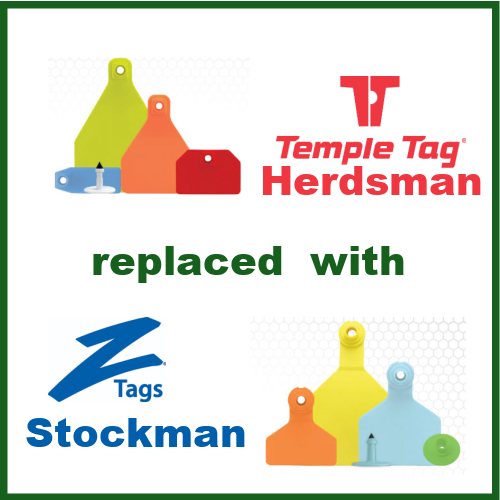 Z Tag Stockman 2 Piece Ear Tag Replaces the Temple Herdsman Ear Tag ...