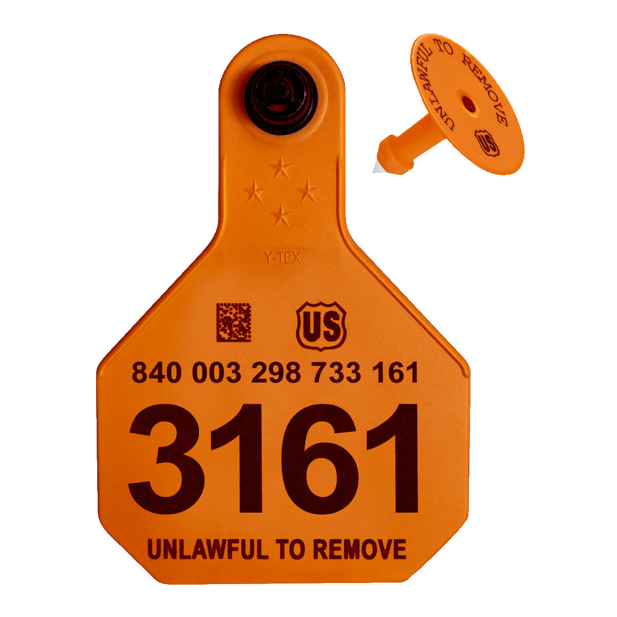 Numbered Both Sides RFID UHF Ear Tag: Y-Tex Large USDA 840 UHF Ear Tag ...