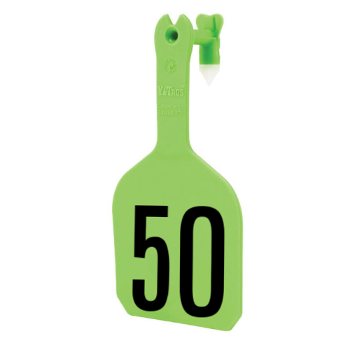 Bag of 50 Pre-Numbered Ear Tags: Y-Tex 1 piece feedlot Y-Tag for cattle ...