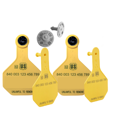 Y-Tex - Dairy Double - 2 AA Large 4* Blank Tags With Medium 3* Male Bl ...