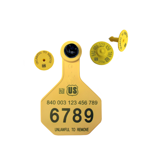 RFID FDX Matched Set Numbered Ear Tag: Y-Tex medium visual tag with EID ...