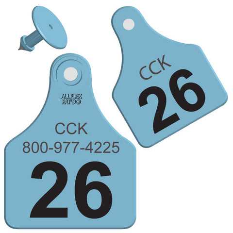 Custom Both Sides Ear Tag with Button: Allflex 2 piece Large tag for ...