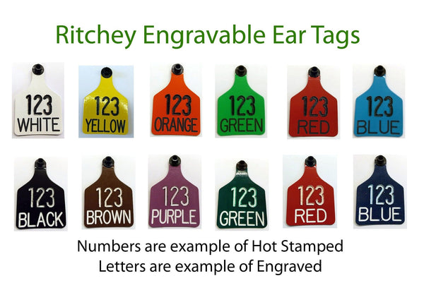 Bag of 25 Blank Ear Tags: Ritchey Universal Calf Engraveable 2 Piece ...