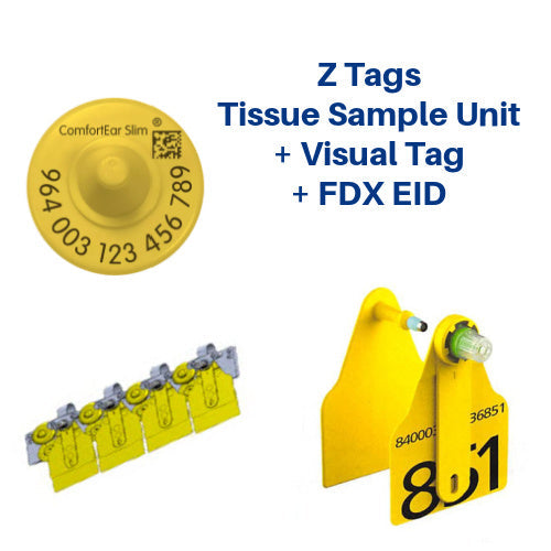 TSU with Blank Ear Tag and 964 FDX EID Button: Z-Tag tissue sampling ...