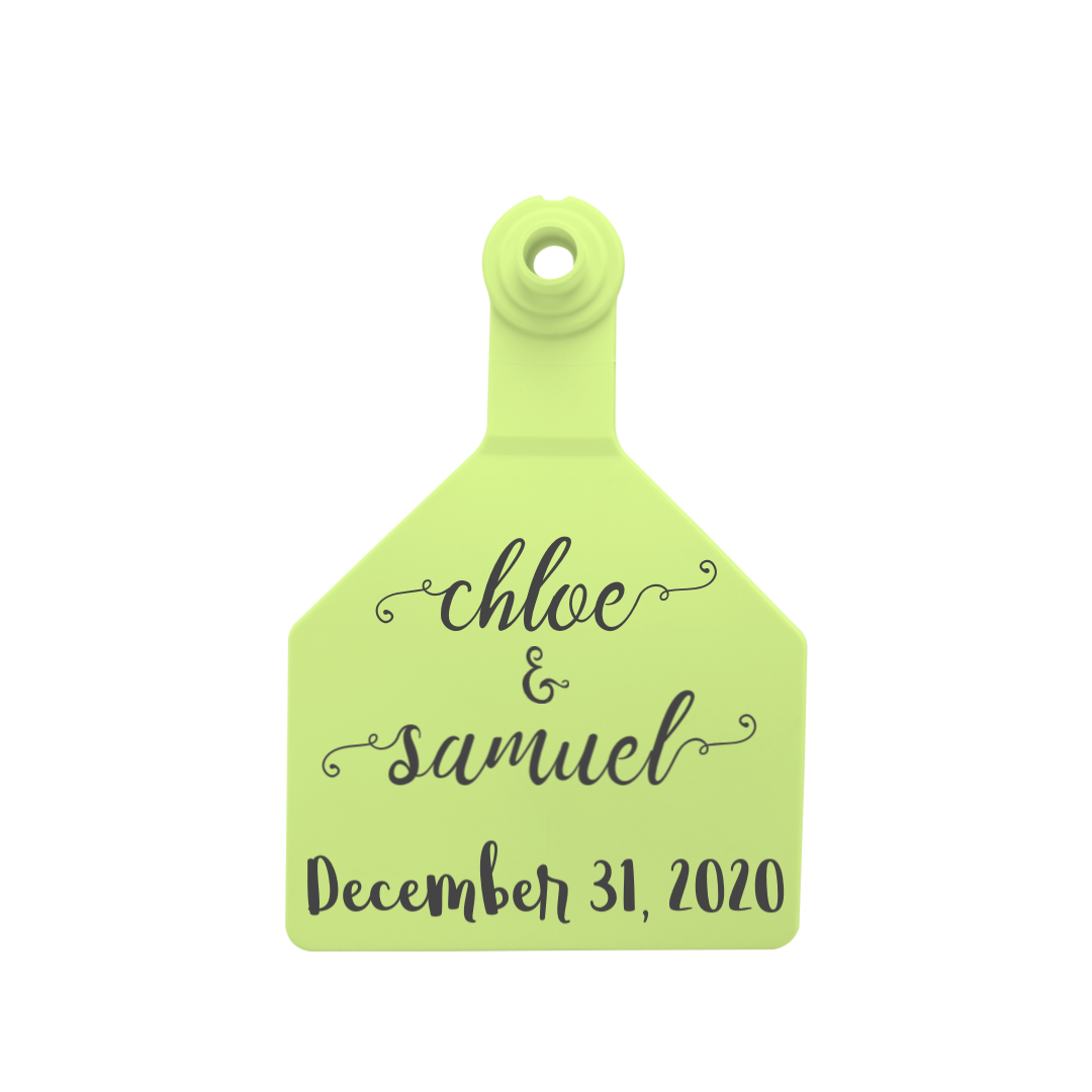 Custom Tag: ZTag Maxi Save the Date ear tag for engagement ...