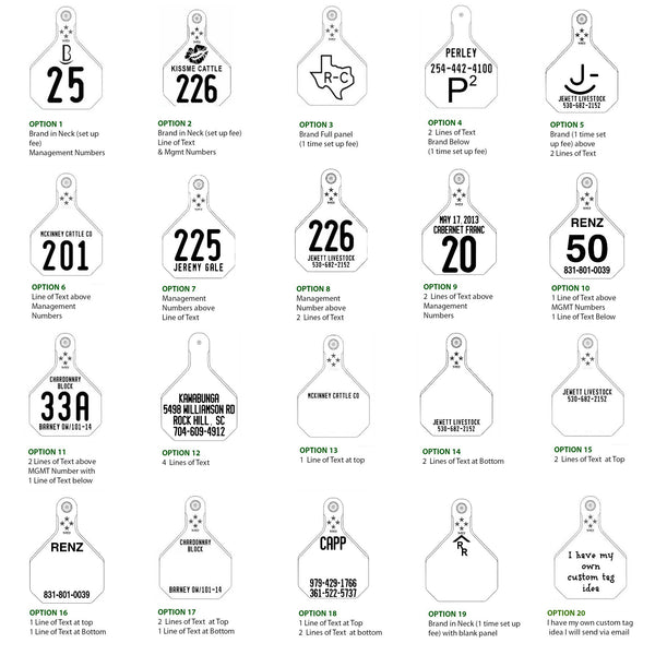 Y-Tex AA Large 4* Custom 2 Sides Tag - Female Tag Only – CCK Outfitters